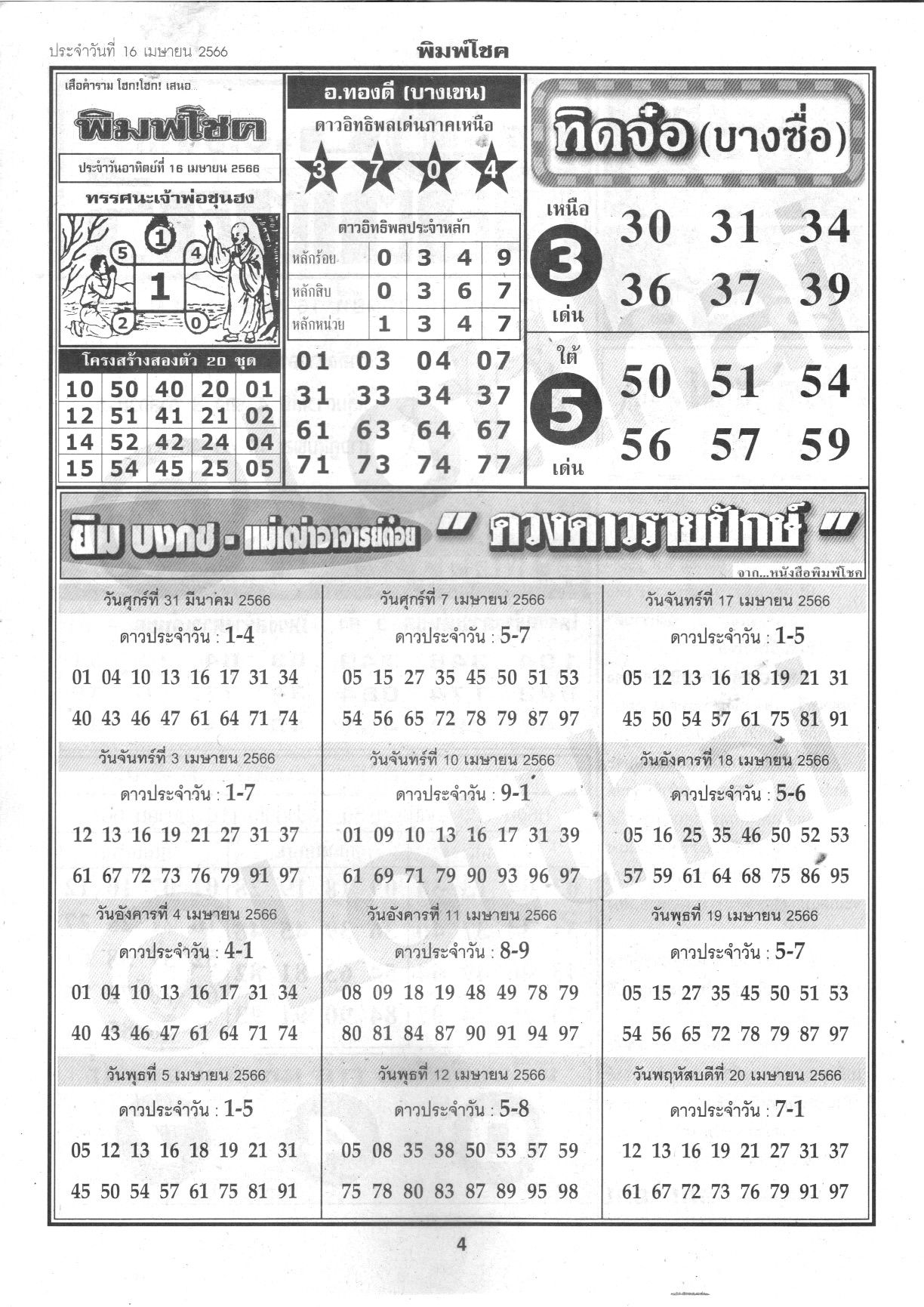 Thai Lottery Magazine Paper 4PC Tips 16-04-2023 – Thai Lottery Win Tip ...